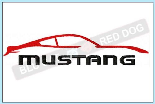 Mustang Outline Embroidery Design ⋆ Blu Cat Red Dog