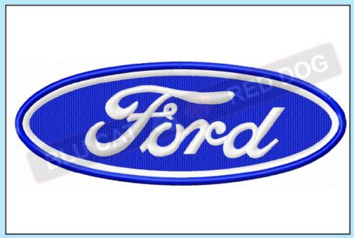 Ford Logo Embroidery Design ⋆ 5 sizes included ⋆ Blu Cat Red Dog