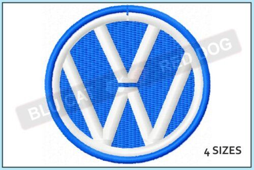 VW Embroidery Design ⋆ 4 sizes from 2 to 4 inch ⋆ Blu Cat Red Dog