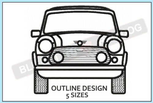 Mini Cooper Vintage Embroidery Design ⋆ in 5 sizes ⋆ Blu Cat Red Dog