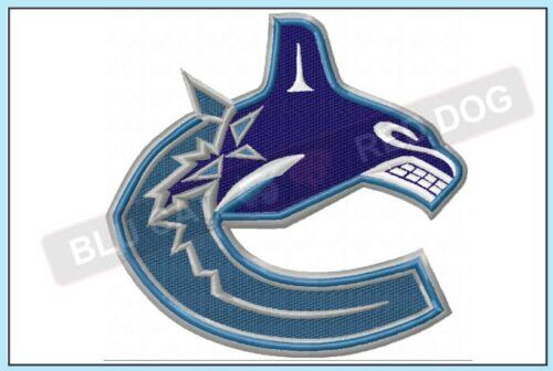 Vancouver Canucks Embroidery Design ⋆ 4 sizes ⋆ Blu Cat Red Dog