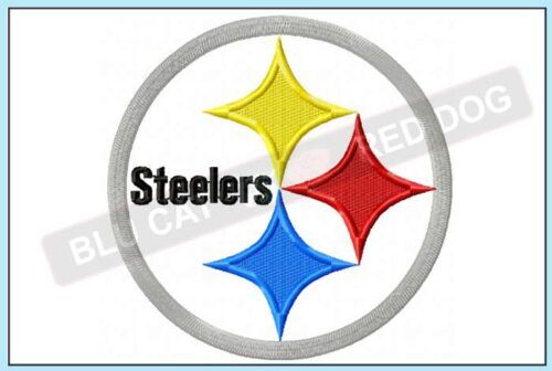 Pittsburgh Steelers Applique Design ⋆ 4 sizes ⋆ Blu Cat Red Dog