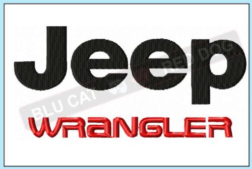 Jeep Wrangler Embroidery Logo ⋆ 5 sizes from 1.2 inch ⋆ Blu Cat Red Dog