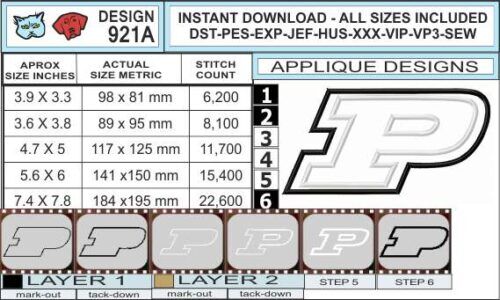 Purdue University Embroidery Logo Set ⋆ 12 sizes ⋆ Blu Cat Red Dog