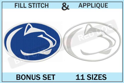Penn State Lions Embroidery Logo Set ⋆ 11 sizes ⋆ Blu Cat Red Dog