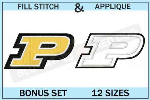 Purdue University Embroidery Logo Set ⋆ 12 sizes ⋆ Blu Cat Red Dog