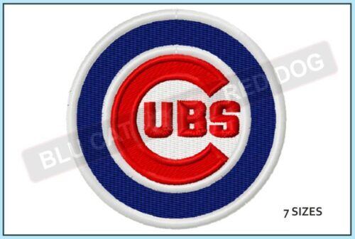 Chicago Cubs Embroidery Design ⋆ 7 sizes 1 to 5 inch ⋆ Blu Cat Red Dog