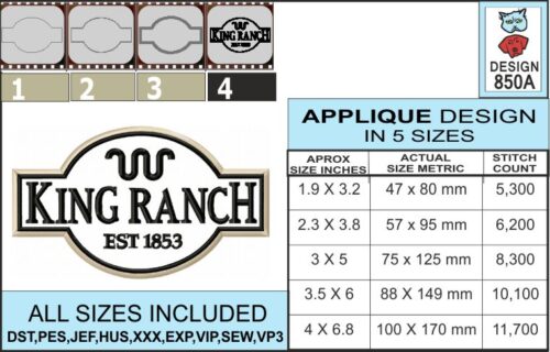 Ford King Ranch Logo Set ⋆ Embroidery & Applique ⋆ Blu Cat Red Dog