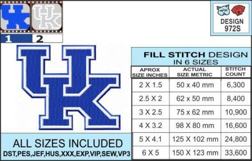 U Kentucky Embroidery Logo Set ⋆ 11 sizes ⋆ Blu Cat Red Dog