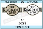 Ford King Ranch Logo Set ⋆ Embroidery & Applique ⋆ Blu Cat Red Dog
