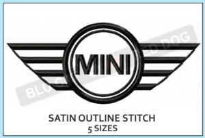 Mini Cooper Vintage Embroidery Design ⋆ in 5 sizes ⋆ Blu Cat Red Dog