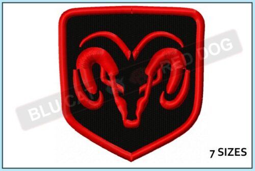 Dodge Ram Embroidery Design ⋆ 7 sizes included ⋆ Blu Cat Red Dog