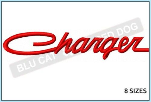Dodge Charger Embroidery Script ⋆ 8 sizes ⋆ Blu Cat Red Dog