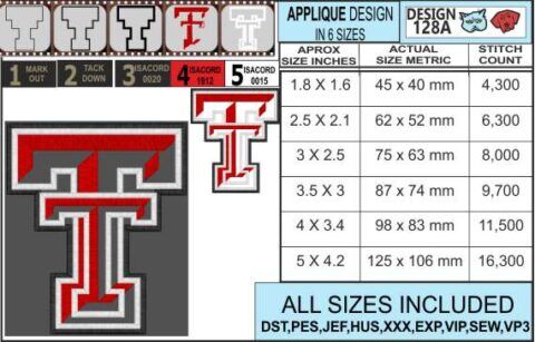 Texas Tech Embroidery Logo ⋆ Blu Cat Red Dog