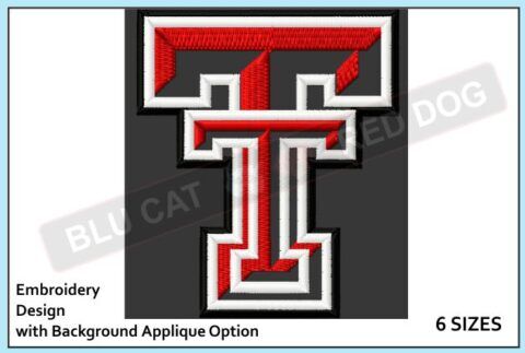 Texas Tech Embroidery Logo ⋆ Blu Cat Red Dog