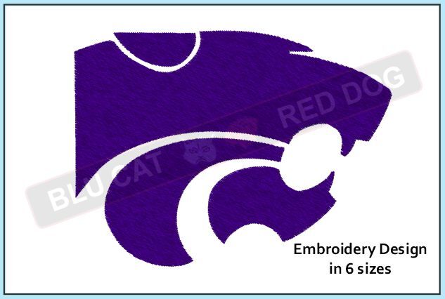 Kansas Wildcats Embroidery Design ⋆ Blu Cat Red Dog